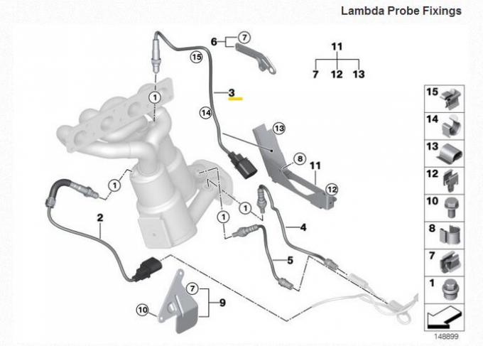 Lambda Oxygen Heated O2 Sensor BMW E90 E91 Phantom 11787512985 Bosch ...